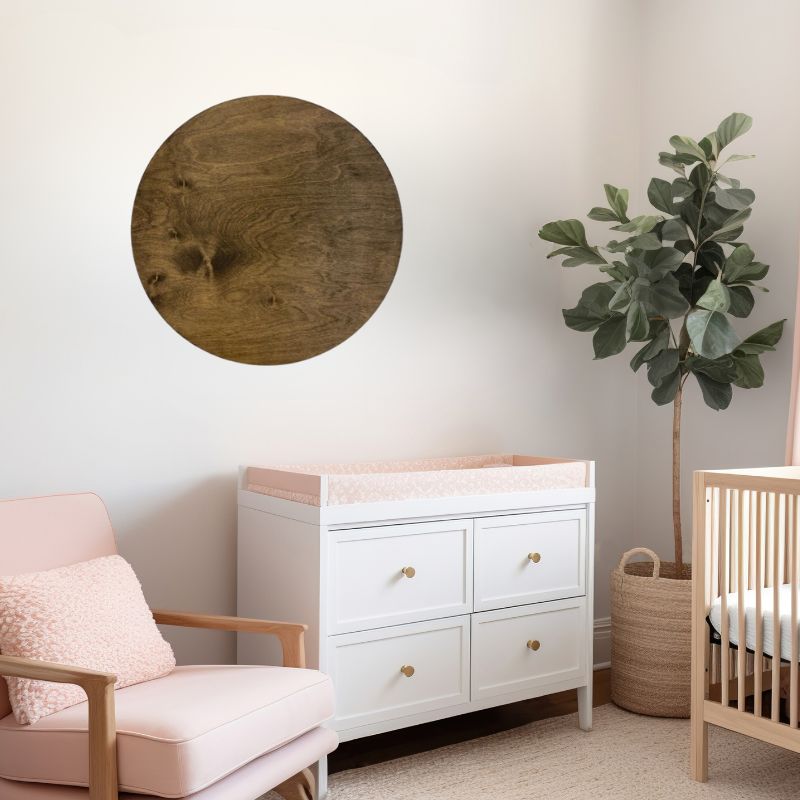 Sugar + Maple Round Base Personalized Name Sign | Jacobean – Baby Biz