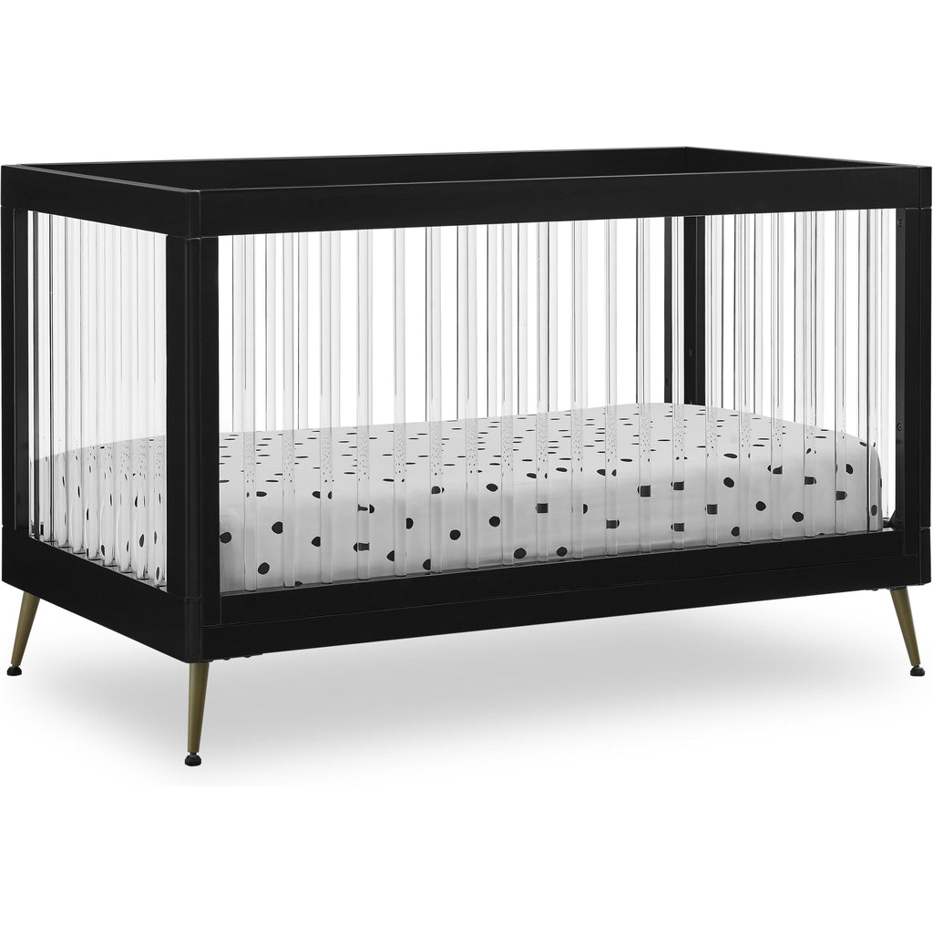 Delta Children Sloane 4-in-1 Acrylic Convertible Crib + Conversion Rai ...